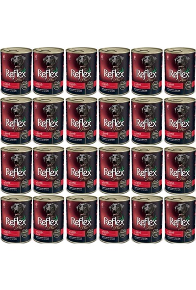 Reflex Plus Kuzulu Et Parçacıklı Köpek Konservesi 415 gr 24 Adet