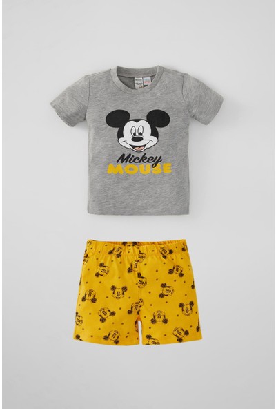 Defacto Erkek Bebek Mickey Mouse Lisanslı Pamuklu Kısa Kollu Pijama Takımı T9152A221SM Defacto Erkek Bebek Mickey Mouse Lisanslı Pamuklu Kısa Kollu Pijama Takımı T9152A221SM