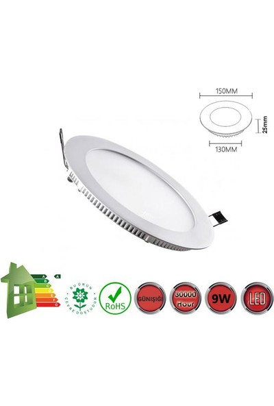 Ledx LED Panel Spot Günışığı 9W 13-15CM Ledx Ledx LED Panel Spot Günışığı 9W 13-15CM Ledx