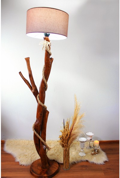 Pergamon Wood Pluto Doğal Ahşap Lambader Pergamon Wood Pluto Doğal Ahşap Lambader