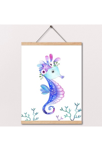 Canvartie Çiçekli Denizatı Asılabilir Çocuk Odası Duvar Tablosu