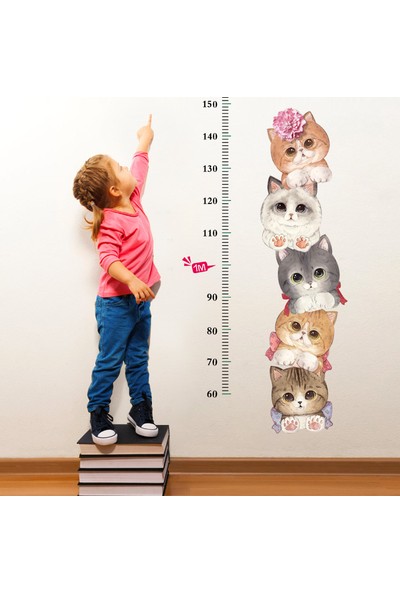 Family Co. Boy Ölçer Duvar Stickerı Zürafa, Maymun, Kedi, Aslan, Fil, Panda Family Co. Boy Ölçer Duvar Stickerı Zürafa, Maymun, Kedi, Aslan, Fil, Panda
