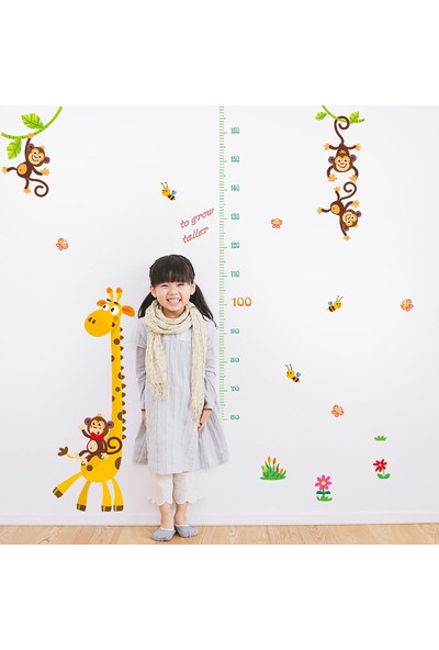 Family Co. Boy Ölçer Duvar Stickerı Zürafa, Maymun, Kedi, Aslan, Fil, Panda Family Co. Boy Ölçer Duvar Stickerı Zürafa, Maymun, Kedi, Aslan, Fil, Panda