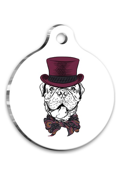 Pet Tag Art Tasarım French Mastiff Yuvarlak Köpek Künyesi
