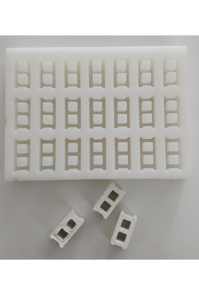 BT Sanat Atölyesi Minyatür 2 Delikli Tuğla Silikon Kalıp