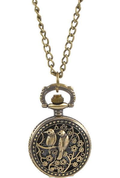 Hediyesahibi Daldaki Kuş Görünümlü Küçük Boy Köstekli Saat Kolye Hediyesahibi Daldaki Kuş Görünümlü Küçük Boy Köstekli Saat Kolye