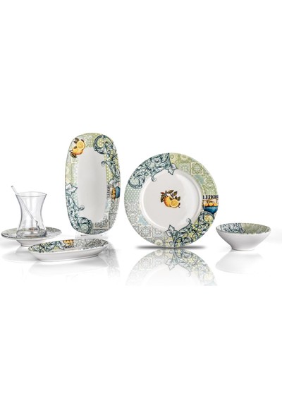 Schafer Palmy Kahvaltı Takımı 22 Parça Yeşil