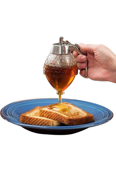 Zabata Mekanizmalı Pompalı Musluklu Baldanlık Bal Kavanozu Pekmez Tahin Akıtma Balmatik Cam Sosluk Şişesi