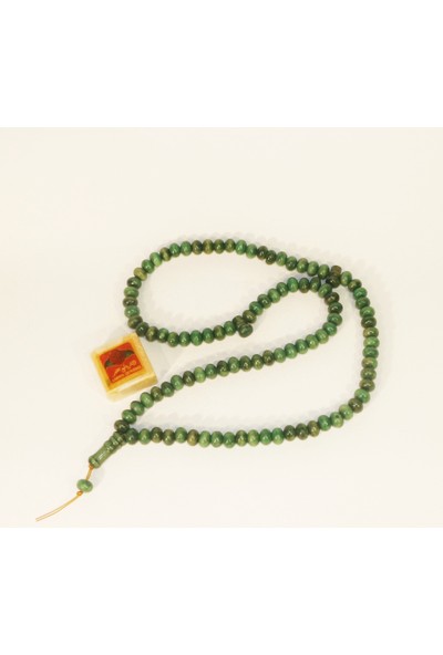 Sağlar El Sanatları Şimşir Ağacı 99'luk Iri Boy Tesbih (Yeşil) & Misk Amber Set