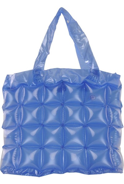 Kadın Plaj Çantası Mavi Şişme Omuz Çanta BR01