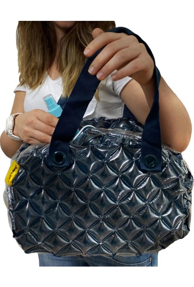 Kadın Plaj Çantası Petrol Yeşili Şişme Omuz Çanta BR08