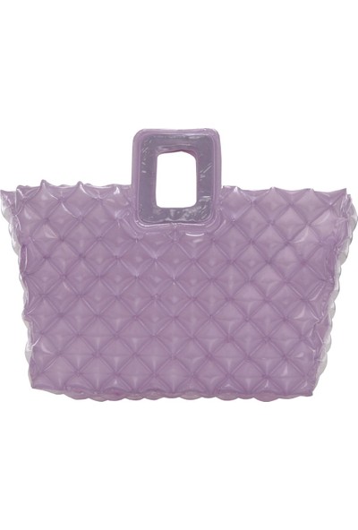 Kadın Plaj Çantası Lila Şişme Omuz Çanta BR12
