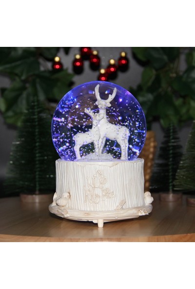 Hediye Biziz Beyaz Ren Geyiği Kar Motorlu Işıklı Müzikli Mega Boy Kar Küresi Hediye Biziz Beyaz Ren Geyiği Kar Motorlu Işıklı Müzikli Mega Boy Kar Küresi