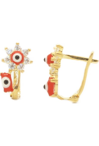 Cigold 14 Ayar Altın Taşlı Çocuk Küpe K1KP0124025347