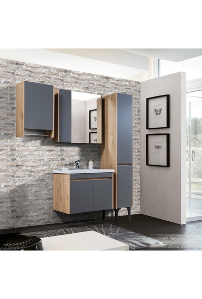 Trio Banyo Dolabı Seti 80'lik