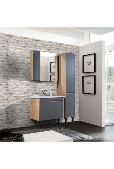 Trio Banyo Dolabı Seti 80'lik