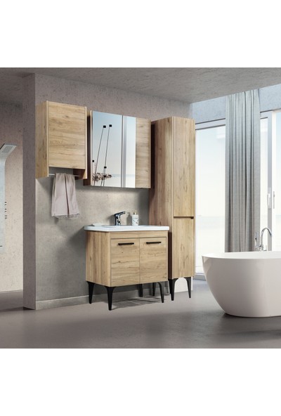 Trio Banyo Dolabı Seti 80'lik