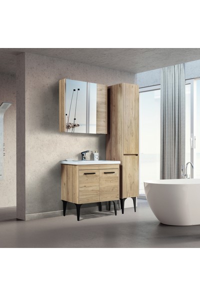 Trio Banyo Dolabı Seti 80'lik