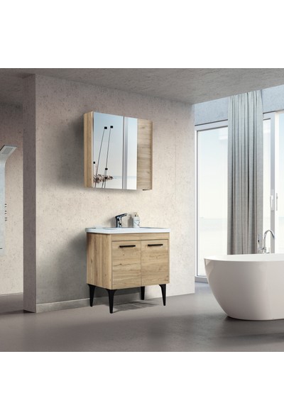 Trio Banyo Dolabı Seti 80'lik