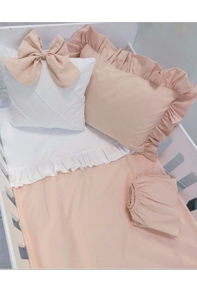 Ege Home Mia Bebek Nevresim Takımı Somon Beyaz Ege Home Mia Bebek Nevresim Takımı Somon Beyaz