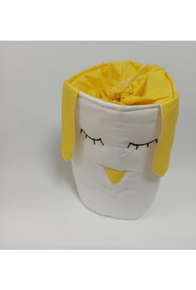 Ege Home Beyaz Sarı Oyuncak Kirli Sepeti