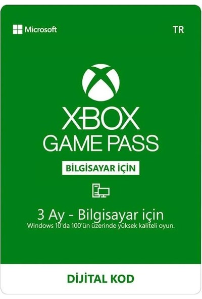 Microsoft Game Pass PC - 3 Aylık Microsoft Game Pass PC - 3 Aylık