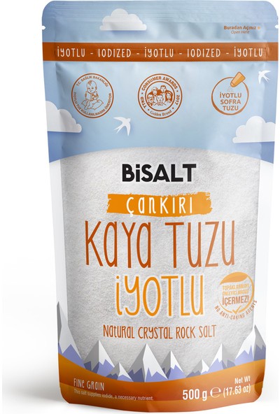 BİSALT Çankırı Kaya Tuzu İyotlu 500 gr BİSALT Çankırı Kaya Tuzu İyotlu 500 gr