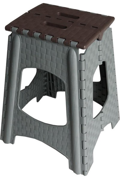 Omnipazar Gri Katlanır Taşınabilir Plastik Tabure Büyük Boy