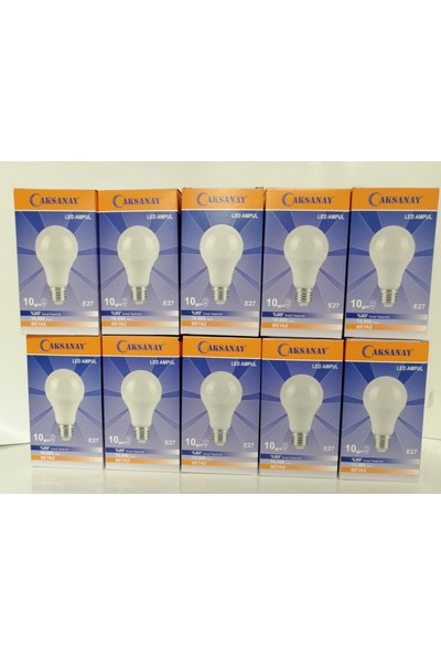 Aksanay 10 Watt Beyaz Işık LED Ampul 10'lu Paket
