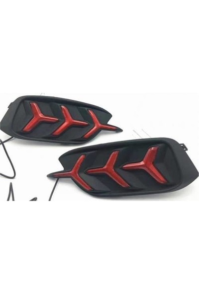 Autokit Honda Cıvıc FC5(2016-2019) Arka Sis Ledi-Ağaç Dizayn-Kırmızı