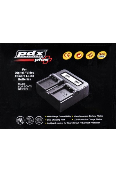 Pdx Sony NP-F970 Uyumlu Ikili Şarj Cihazı