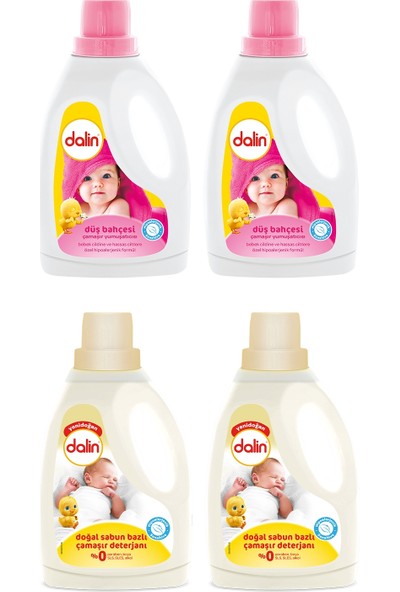 Dalin Sabun Bazlı Deterjan + Yumuşatıcı Düş Bahçesi 1500 ml x 2 Adet Dalin Sabun Bazlı Deterjan + Yumuşatıcı Düş Bahçesi 1500 ml x 2 Adet