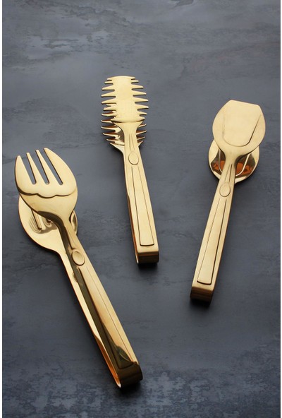 Acar Gold Dream 3'lü Çelik Maşa Seti