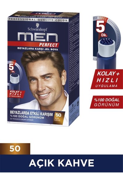 Schwarzkopf Men Perfect Jel Saç Boyası 50 Açık Kahve