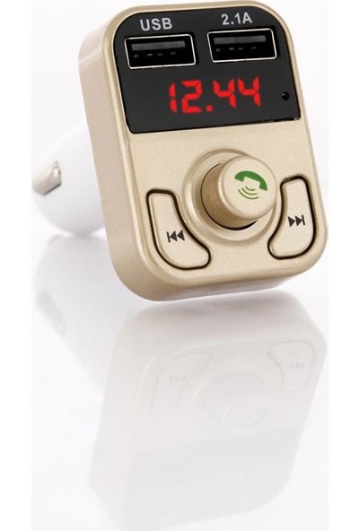 Sunix MDL12 Bluetooth FM Modülatör Transmitter 2.4A Şarj, Dijital Göstergeli Gold Sunix MDL12 Bluetooth FM Modülatör Transmitter 2.4A Şarj, Dijital Göstergeli Gold