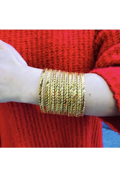 Zeygold 10 Adet Altın Kaplama Üçlü Adana Burma Bilezik Zeygold 10 Adet Altın Kaplama Üçlü Adana Burma Bilezik