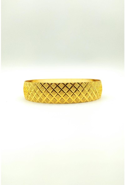 Zeygold Altın Kaplama 1,5 cm Baklava Desen Kadın Bilezik Zeygold Altın Kaplama 1,5 cm Baklava Desen Kadın Bilezik