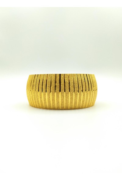 Zeygold Altın Kaplama 3 cm Çizgi Desen Kadın Bilezik Zeygold Altın Kaplama 3 cm Çizgi Desen Kadın Bilezik