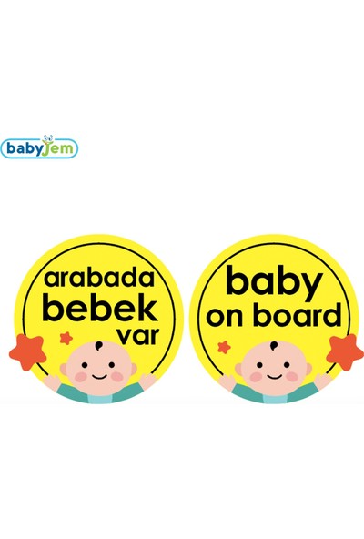 Babyjem Araba Cam Yazısı Dikkat Bebek Var Sarı Babyjem Araba Cam Yazısı Dikkat Bebek Var Sarı