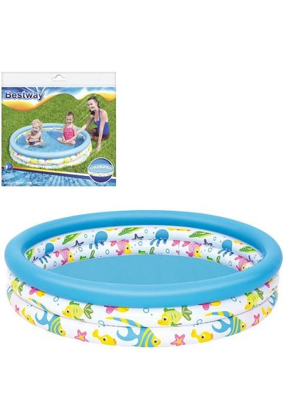 Bestway 62008 Pompasıyla-Bestway 51009, 3 Boğum Desenli Çocuk Havuzu, 122X25 cm Bestway 62008 Pompasıyla-Bestway 51009, 3 Boğum Desenli Çocuk Havuzu, 122X25 cm