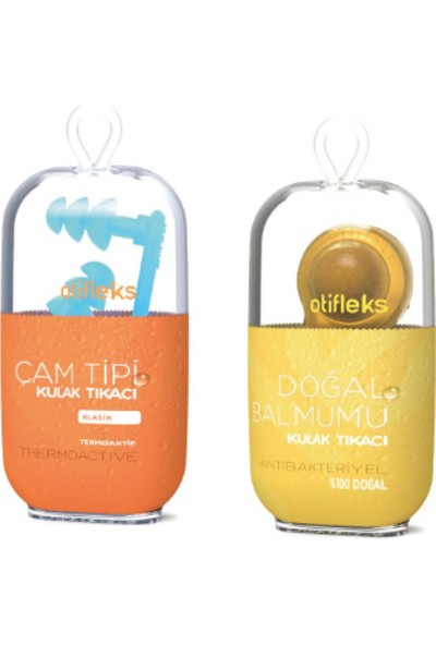 Otifleks Termoaktif Çam Tipi Klasik Kulak Tıkacı Medium + Doğal Balmumu Kulak Tıkacı 4'lü