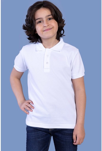 Toontoy Unisex Çocuk Düğmeli Polo Yaka Tişört