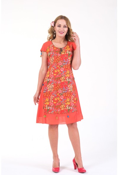 Butik Esra Kandemir Etnik Otantik Pamuklu Yazlık Elbise 4537-21