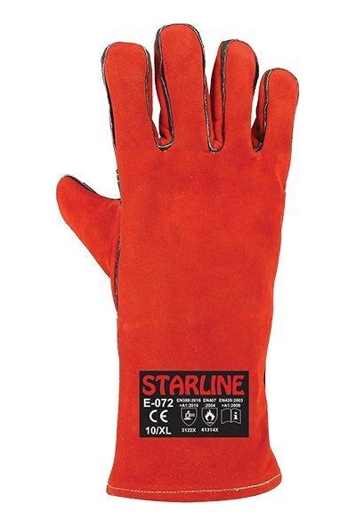 Starline E-072 Kırmızı Kaynak Eldiveni No:10