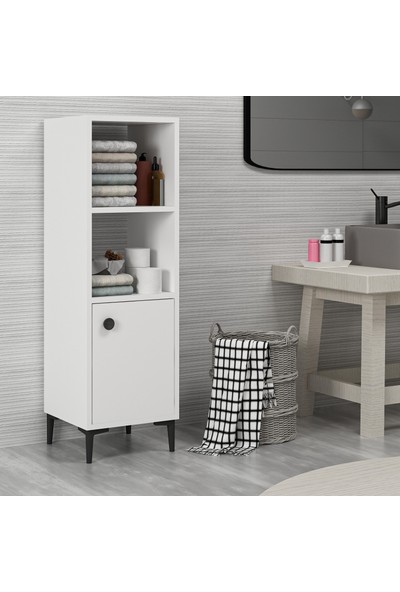 Demonte Dekor Alone Çok Amaçlı Banyo Dolabı Beyaz- Beyaz