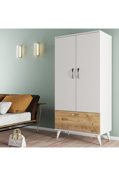 Tanmob Nova 2 Kapılı Gardırop BeyazÇam GRD0203 Tanmob Nova 2 Kapılı Gardırop BeyazÇam GRD0203