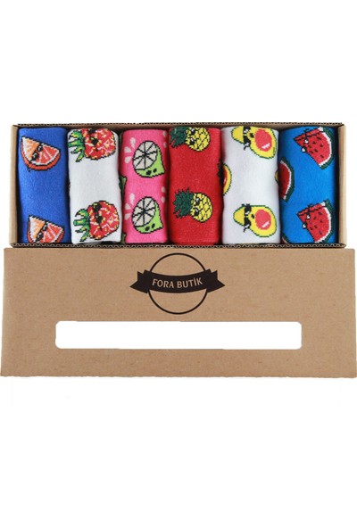 Fora Butik Renkli Spor Çorap Seti 6'lı Fora Butik Renkli Spor Çorap Seti 6'lı
