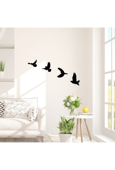 Zacconcept Yeni Dörlü Kuş Duvar Dekoru Duvar Süsü Mdf