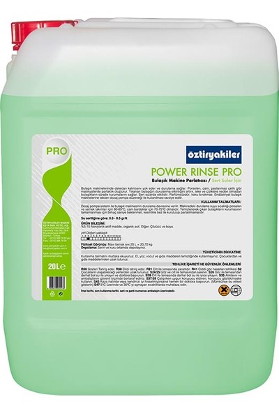 Öztiryakiler Power Rinse Pro Bulaşık Makinesi Parlatıcısı 20 Lt