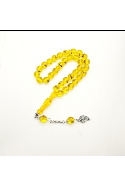 Kehribar Atölyesi Karınca Fosilli Toz Kehribar Tesbih